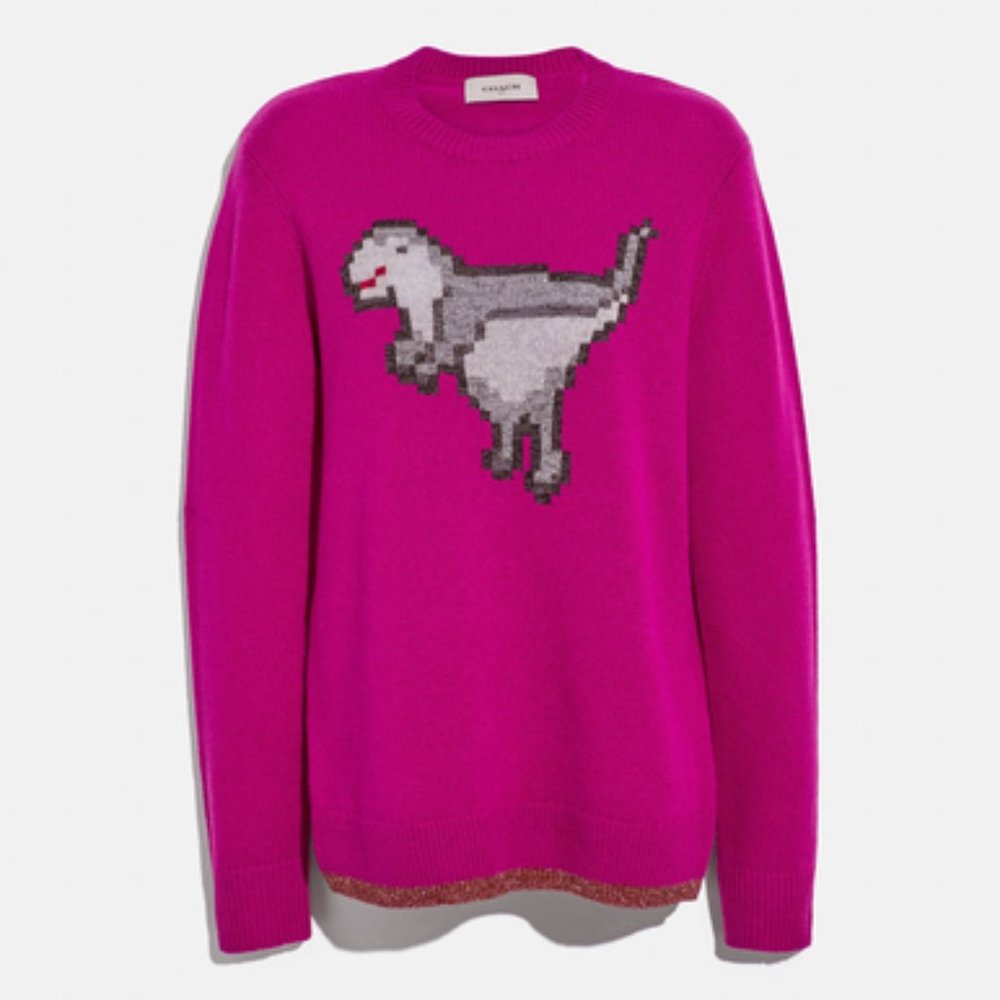 Pink Pixel Rexy Sweater (Iconic Coach Design) !!! - Gem